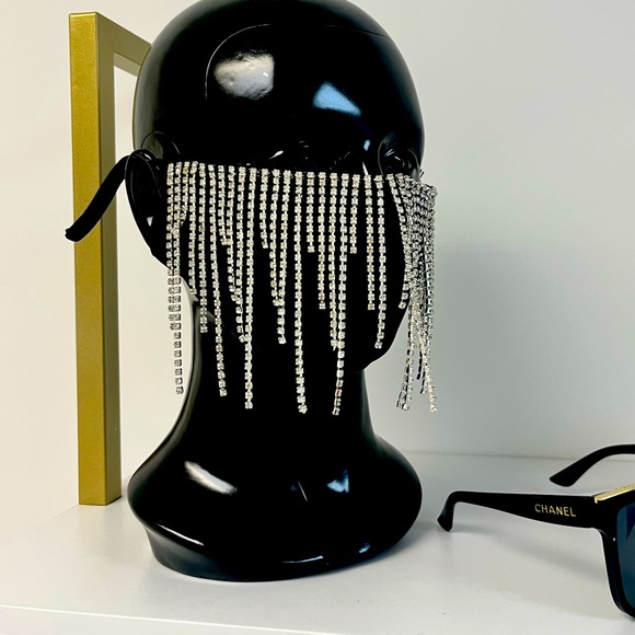 Accessories | Rhinestone Adjustable Bling Bing Mask | Poshmark